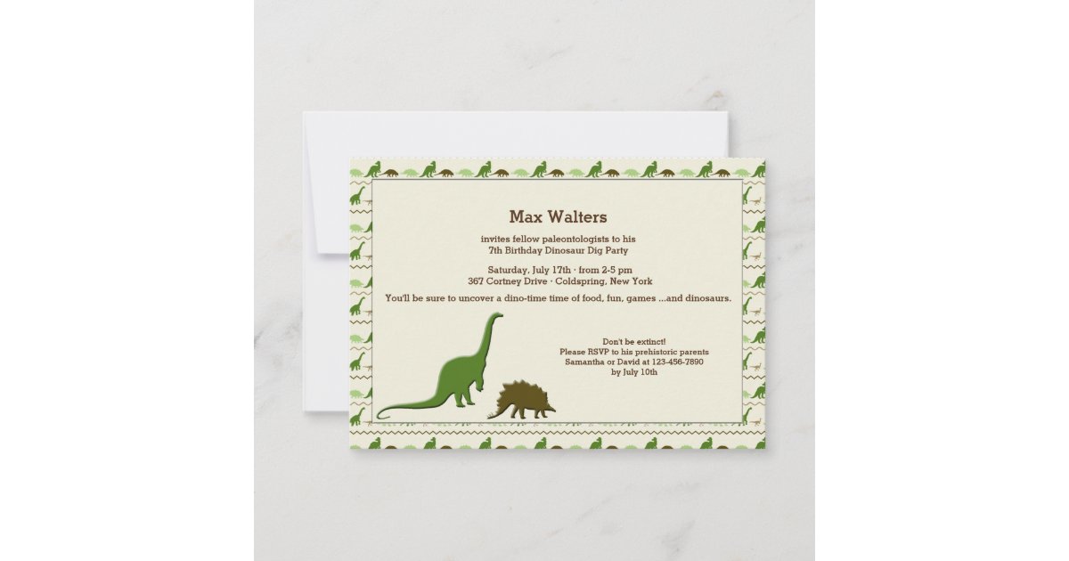 Dinosaur Background Invitation | Zazzle