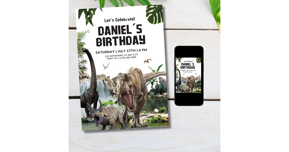 Dinosaur birthday invitation T REX Birthday Party | Zazzle