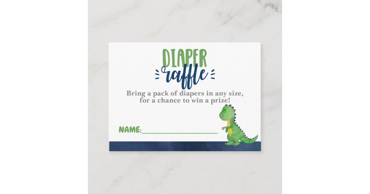 Dinosaur Diaper Raffle Ticket Invitation Insert | Zazzle