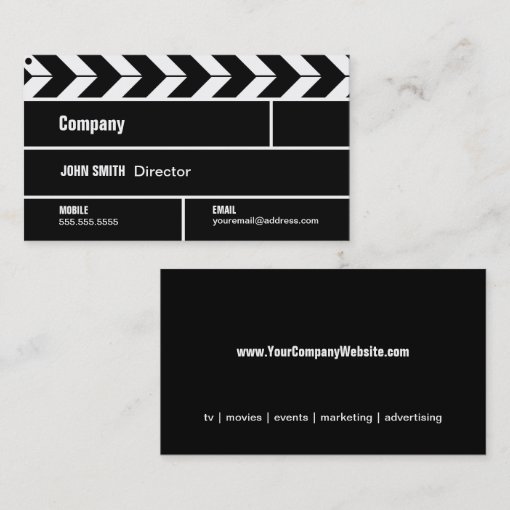 Director Clapperboard Film Movie Business Card | Zazzle