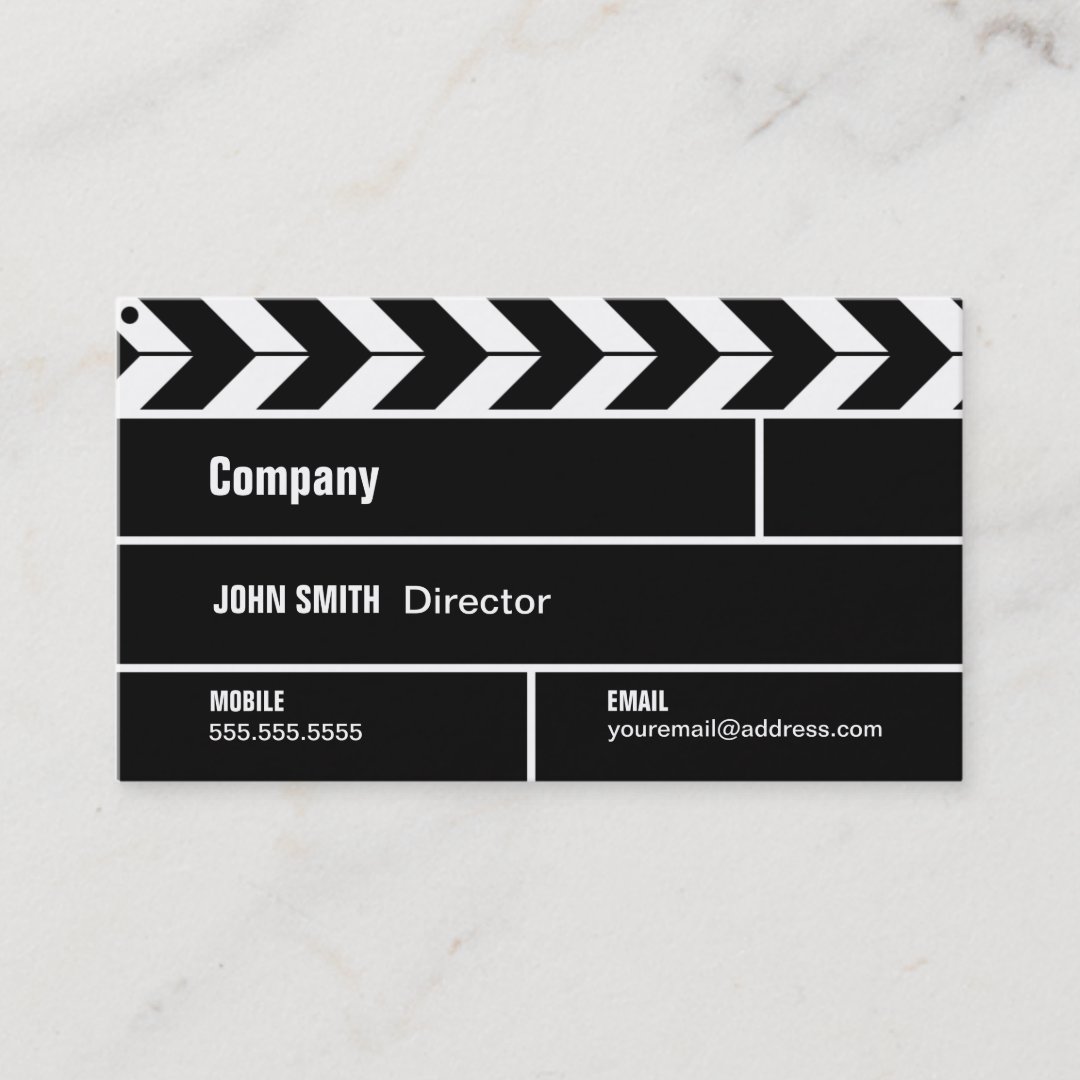 Director Clapperboard Film Movie Business Card | Zazzle