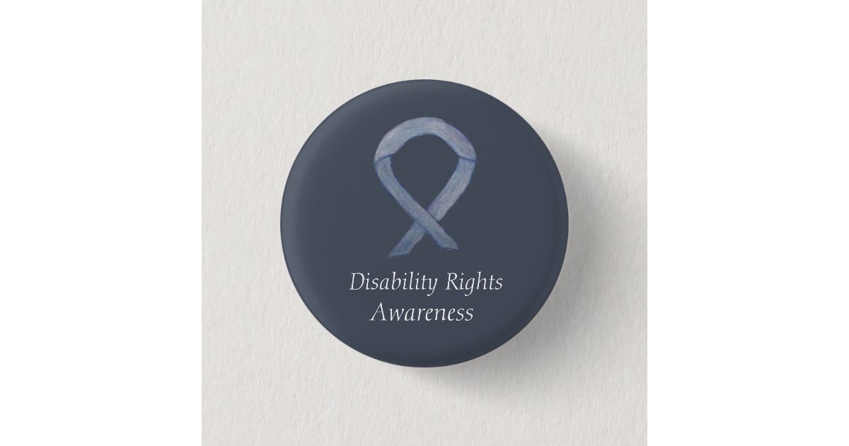Disability Rights Awareness Ribbon Custom Pin | Zazzle