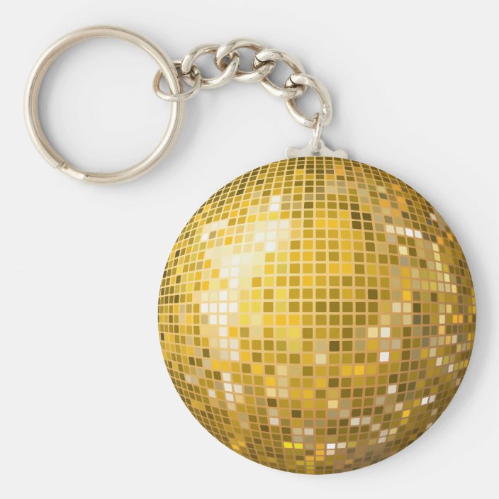 Disco Ball Gold Keychain | Zazzle.co.uk