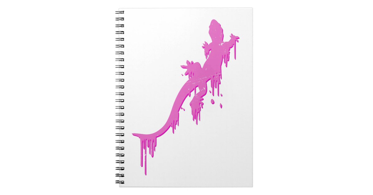 Distressed Pink Salamander With Paint Drip Notebook | Zazzle