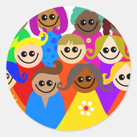 Diverse Kids Classic Round Sticker | Zazzle.co.uk