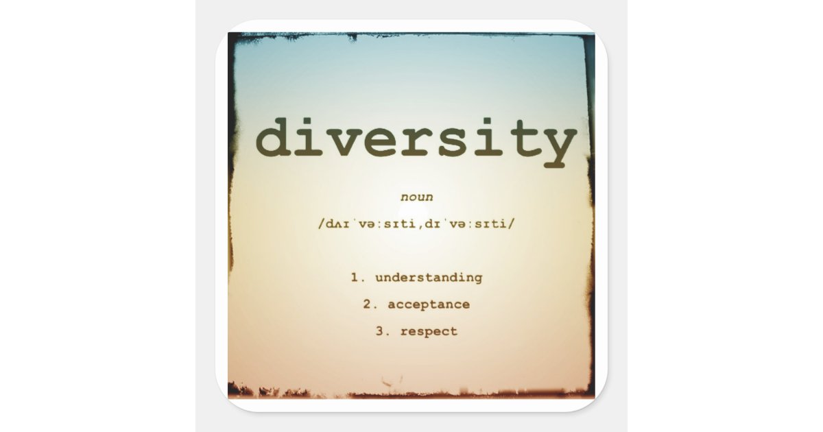 Diversity Square Stickers, Glossy, Large, 3 inch Square Sticker | Zazzle