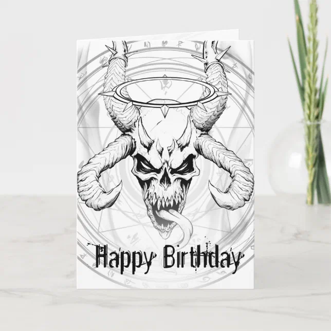 Divine Skull of Death White Birthday Card | Zazzle