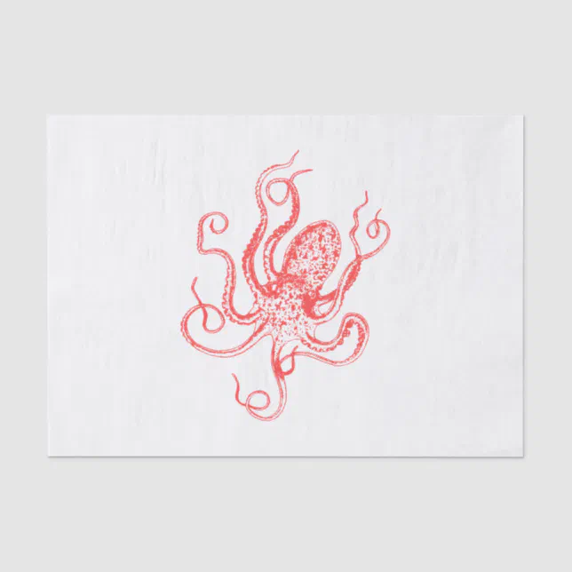 DIY Colour Vintage Stylised Octopus Drawing #1 Cor Tissue Paper | Zazzle