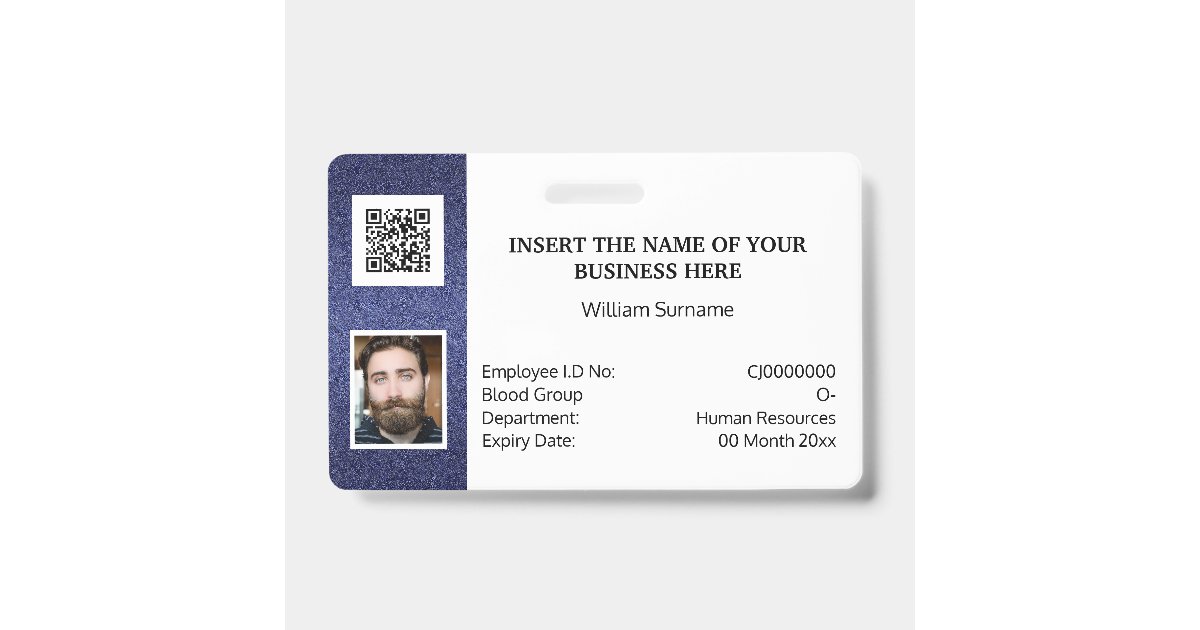 DIY ID card classic simple photo logo NO barcode Badge | Zazzle