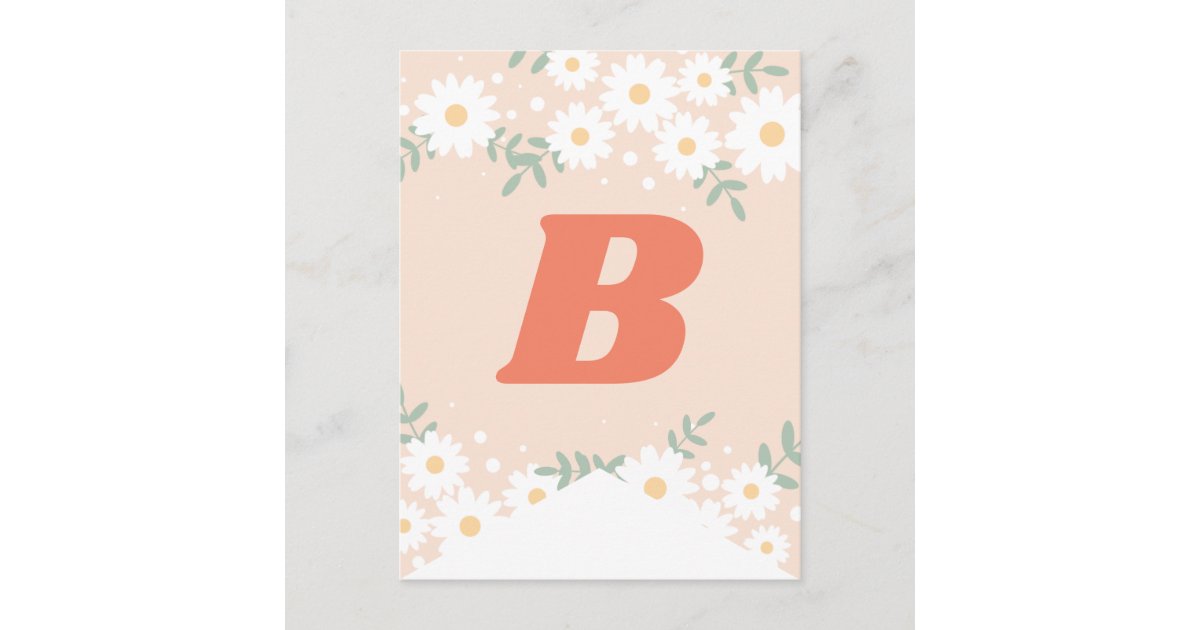 DIY Retro Daisy Letter Bunting Postcard | Zazzle