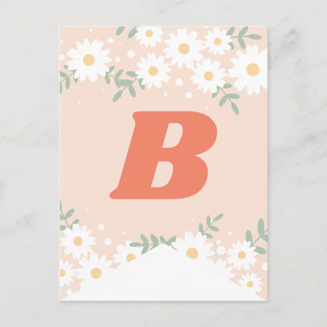 DIY Retro Daisy Letter Bunting Postcard | Zazzle