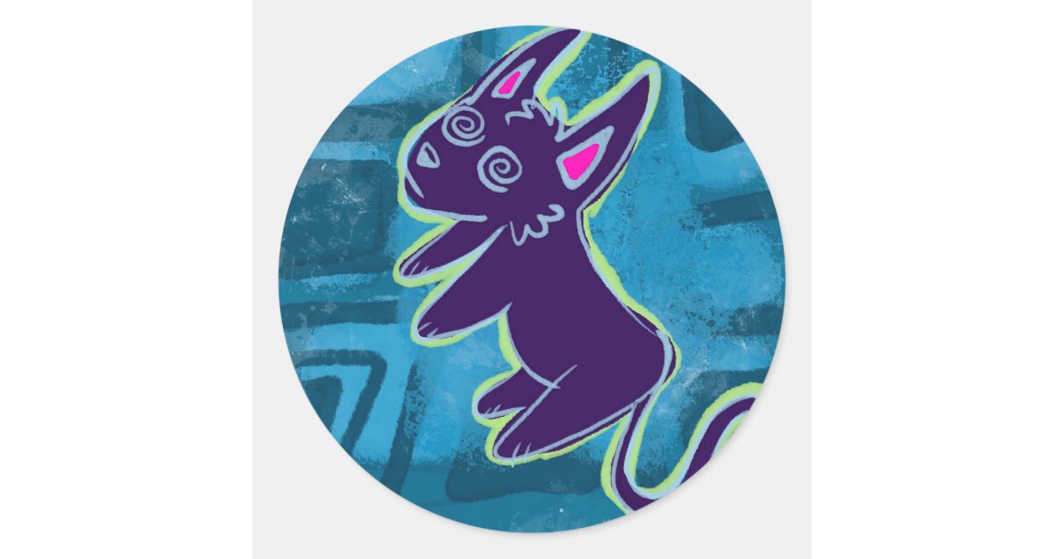 Dizzy Kitty Classic Round Sticker | Zazzle