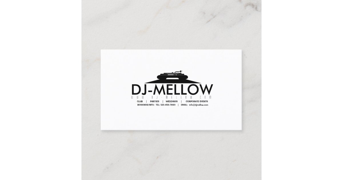 DJ CD Turntable Business Card | Zazzle