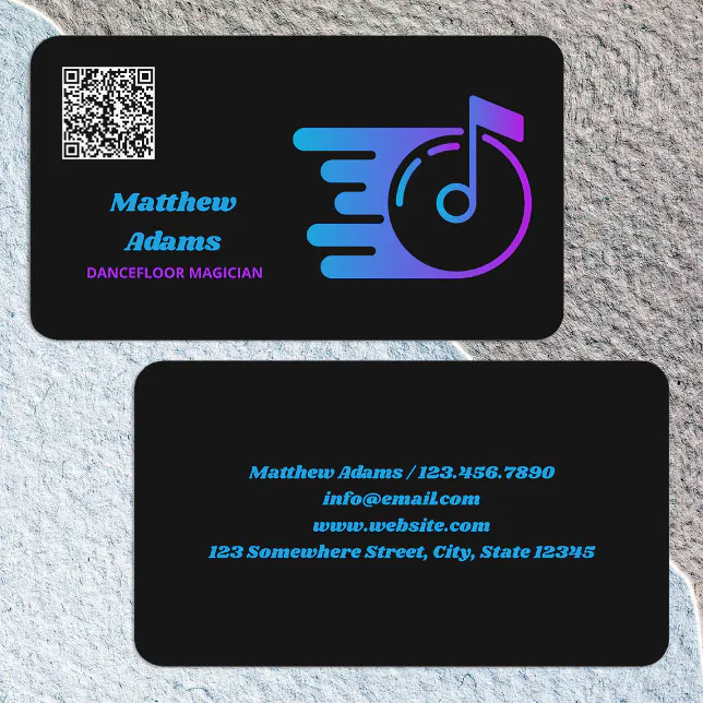 DJ Custom QR Code Business Card | Zazzle