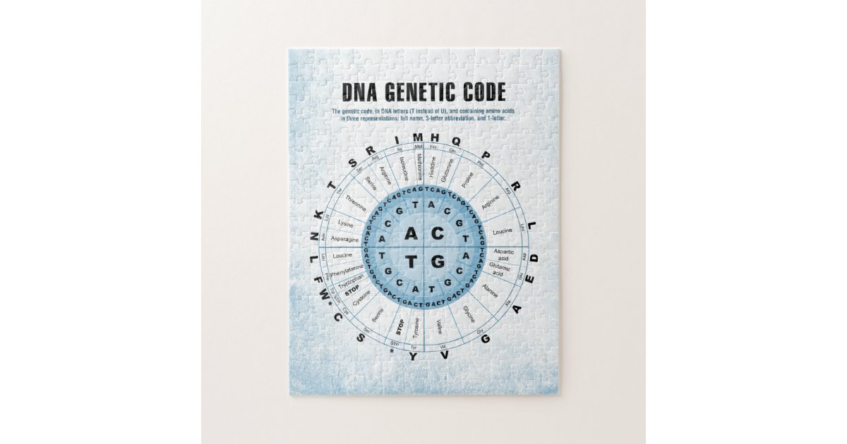DNA Genetic Code Chart Jigsaw Puzzle | Zazzle