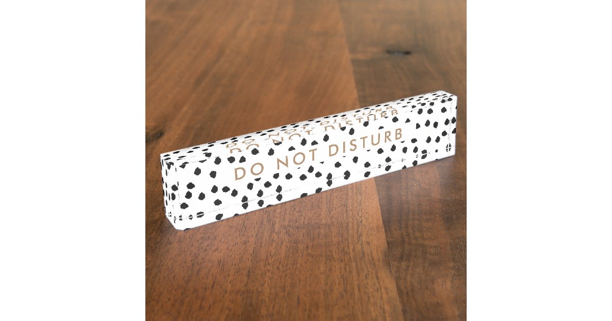 Do Not Disturb Sign White Polka dots Dog Business Nameplate | Zazzle
