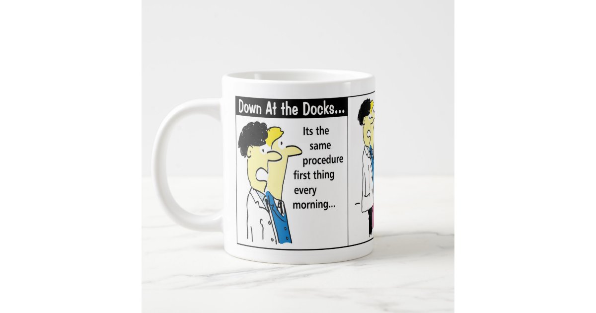 Docker Shipping Container Cartoon Humour Large Coffee Mug | Zazzle