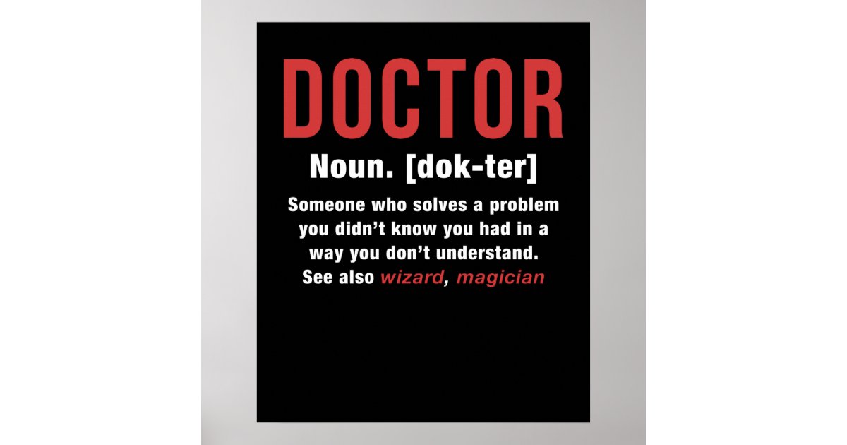 Doctor Definition Poster | Zazzle