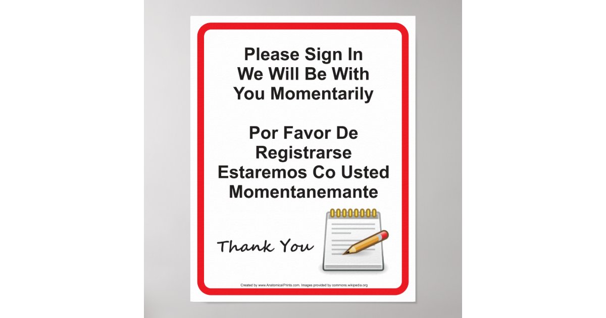 Doctor Office Patient Sign In Wall Sign | Zazzle.co.uk