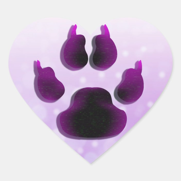 Dog Canine Paw Print Purple Stickers | Zazzle.co.uk