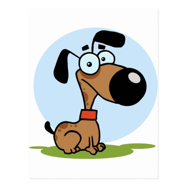Cartoon Blue Dog Postcards | Zazzle UK