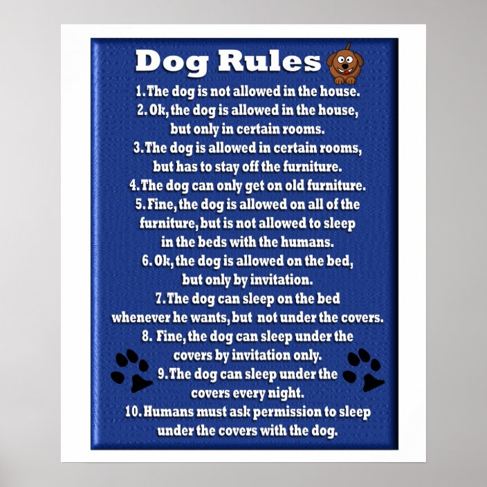 Dog Rules - Poster | Zazzle.co.uk