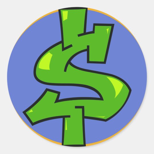 Dollar Sign Classic Round Sticker | Zazzle.co.uk