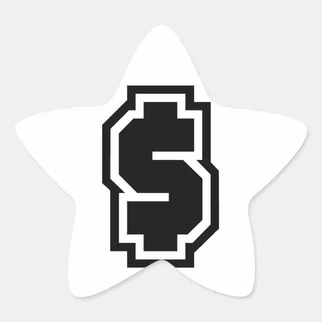 Dollar Sign Money Symbol Icon Bling Dollars Star Sticker | Zazzle