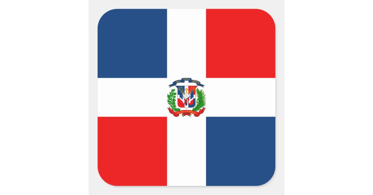 Dominican Republic Flag Square Sticker | Zazzle