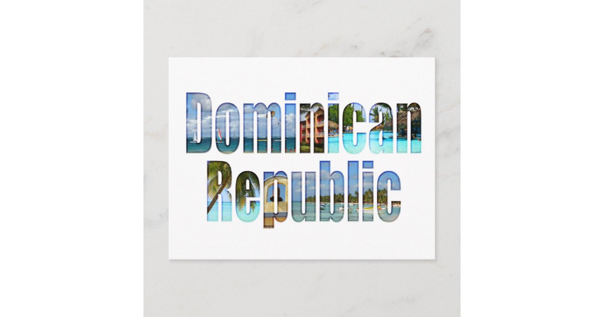 Dominican Republic tourist sights in letters Postcard | Zazzle