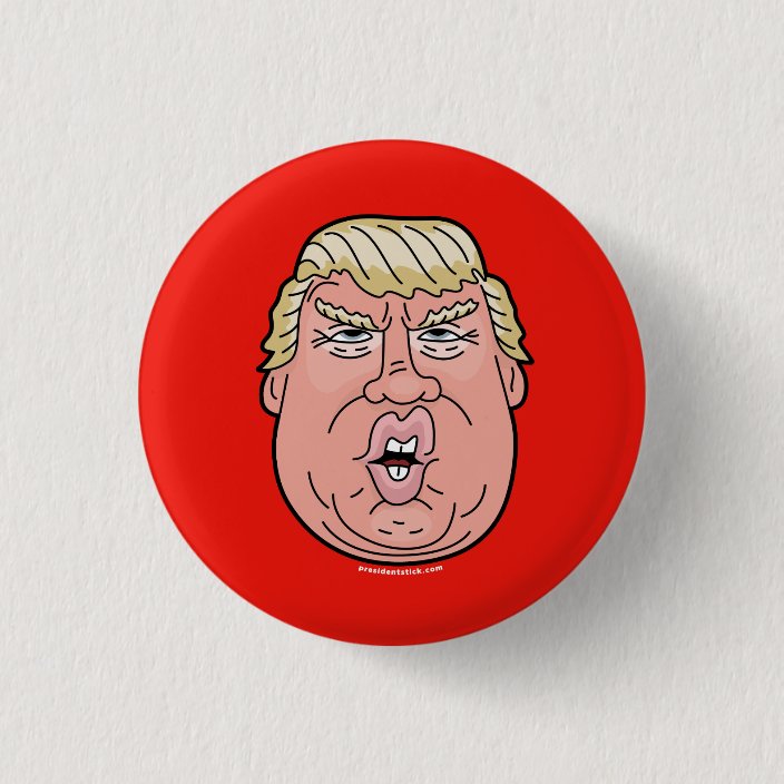 Donald Trump cartoon face 2016 button/pin 3 Cm Round Badge | Zazzle.co.uk