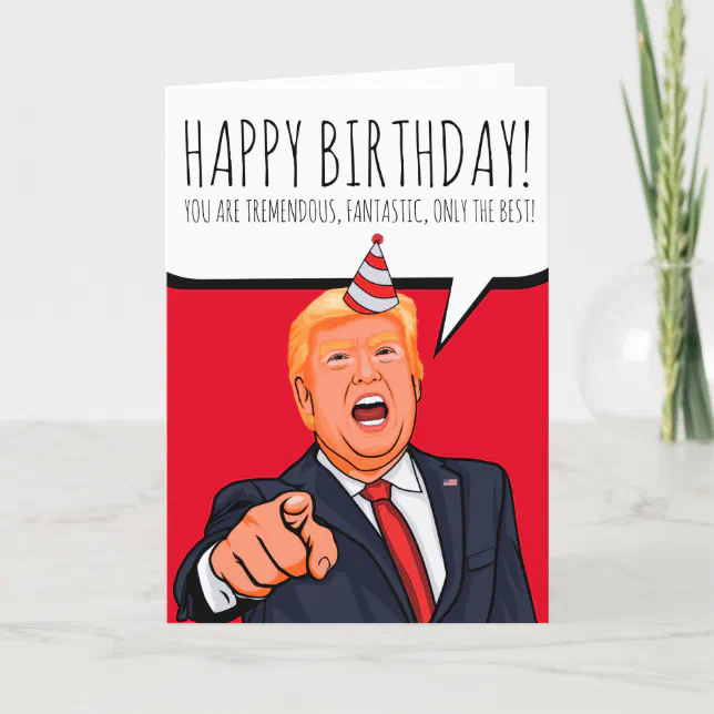 Donald Trump: Happy Birthday Thank You Card | Zazzle