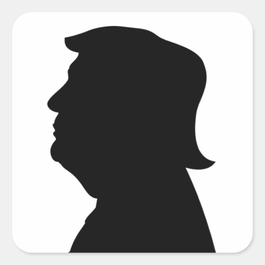 Donald Trump Silhouette Square Sticker | Zazzle.co.uk