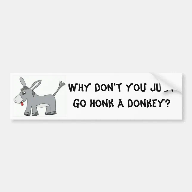 Donkey Honk Bumper Sticker | Zazzle