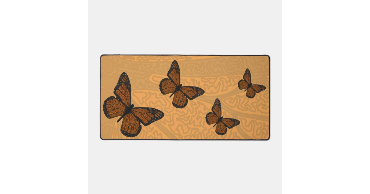 Doodled Monarch Desk Mat | Zazzle