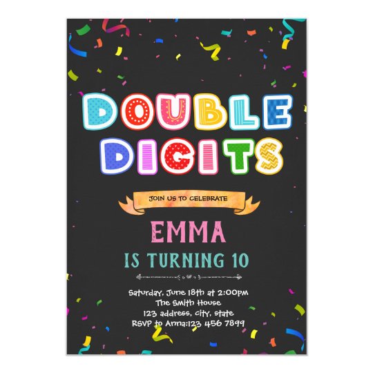 Double digits 10th birthday card | Zazzle.co.uk