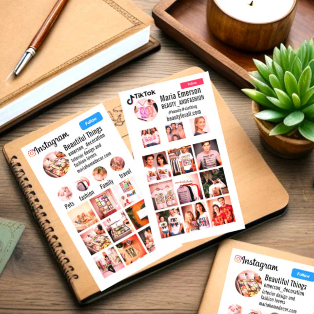 Double sided personal professional insta tiktok business card | Zazzle