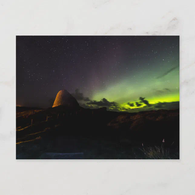 Doune Broch, Isle of Lewis and Aurora postcard | Zazzle