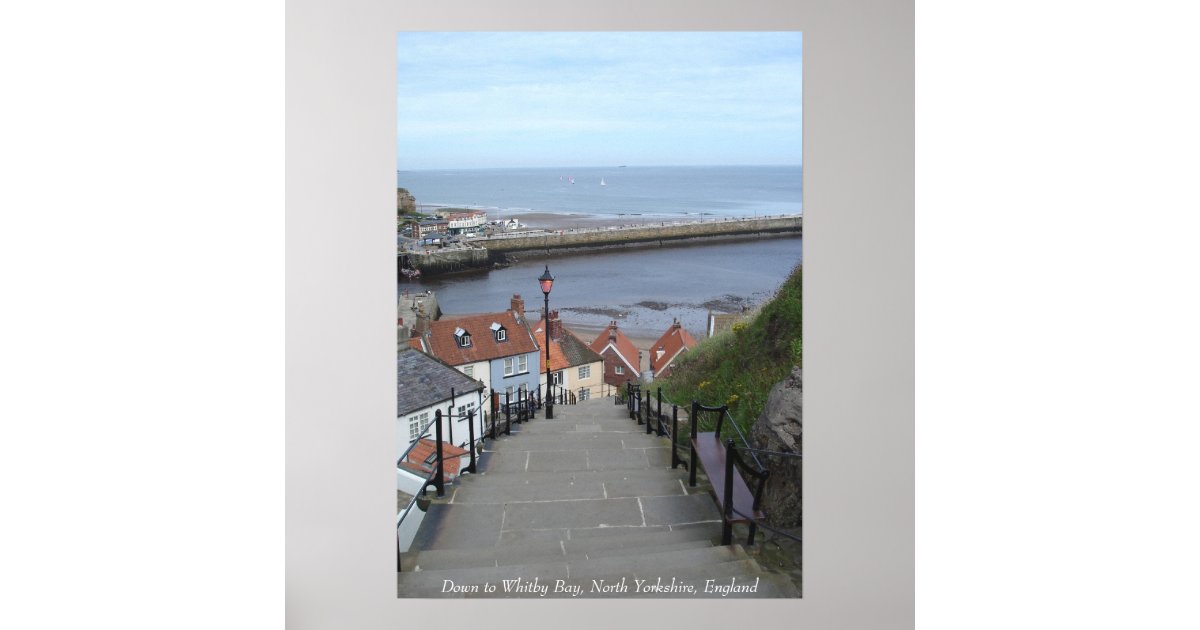 Down to Whitby Bay, North Yorkshire, England Poster | Zazzle