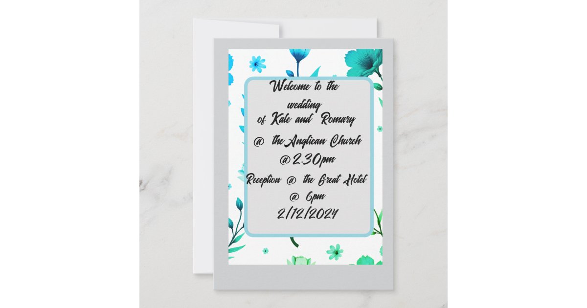 Downloadable Floral Wedding Invitation | Zazzle