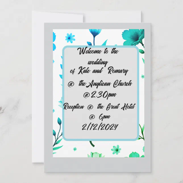 Downloadable Floral Wedding Invitation | Zazzle