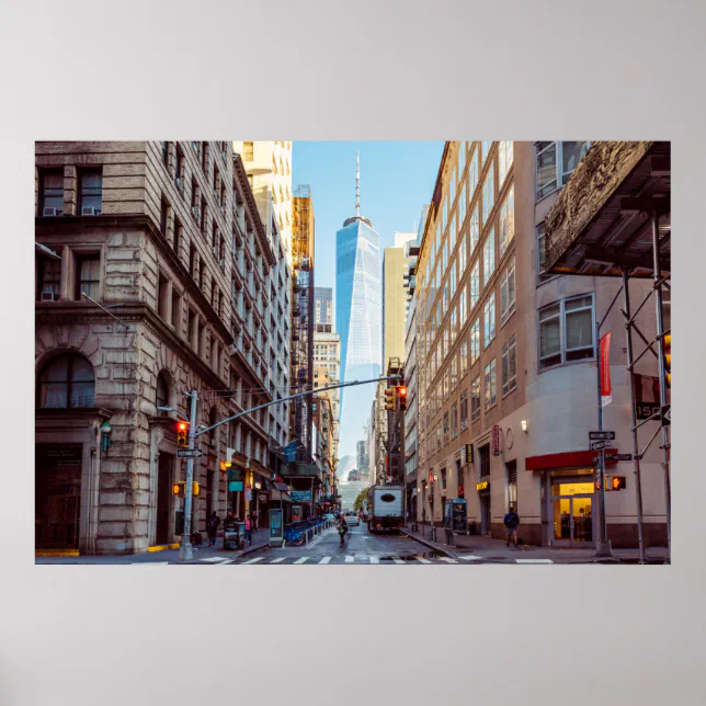 Downtown New York View of World Trade Center Poster | Zazzle