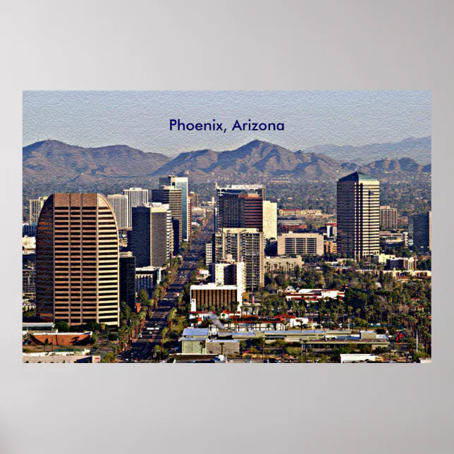 Downtown View of Phoenix, Arizona Poster | Zazzle