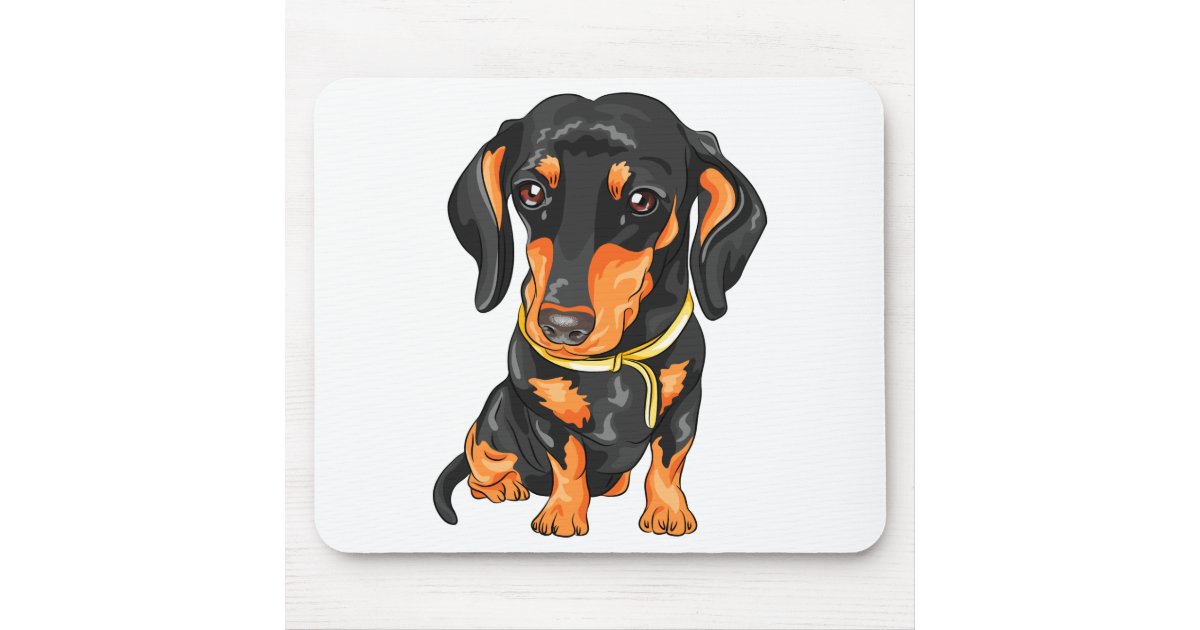 Doxin Cute Puppy Weiner Dog Gift Cartoon Dachshund Mouse Mat | Zazzle