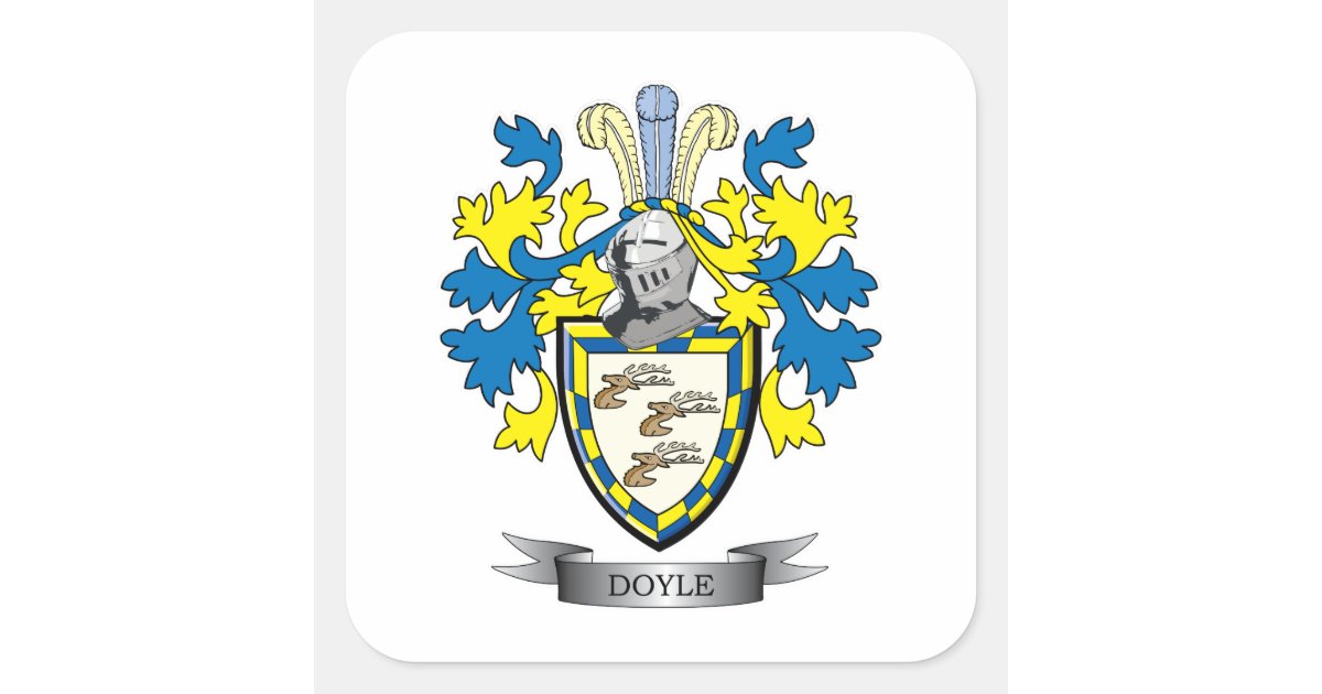 Doyle Coat of Arms Square Sticker | Zazzle