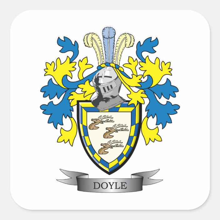 Doyle Coat of Arms Square Sticker | Zazzle.co.uk