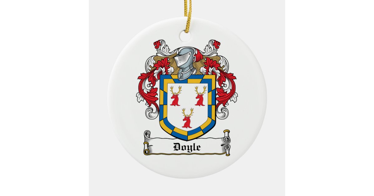 Doyle Family Crest Ceramic Tree Decoration | Zazzle