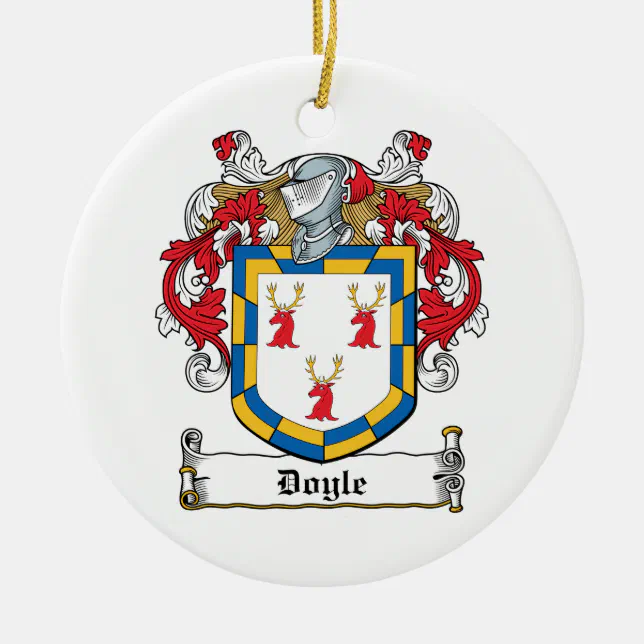 Doyle Family Crest Ceramic Tree Decoration | Zazzle