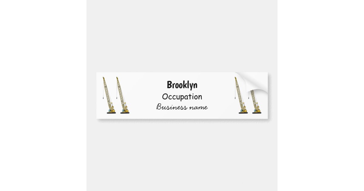 Dragline excavator cartoon illustration bumper sticker | Zazzle