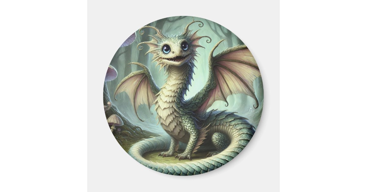 Dragon Jabberwocky Cute Fantasy Creature Art Magnet | Zazzle